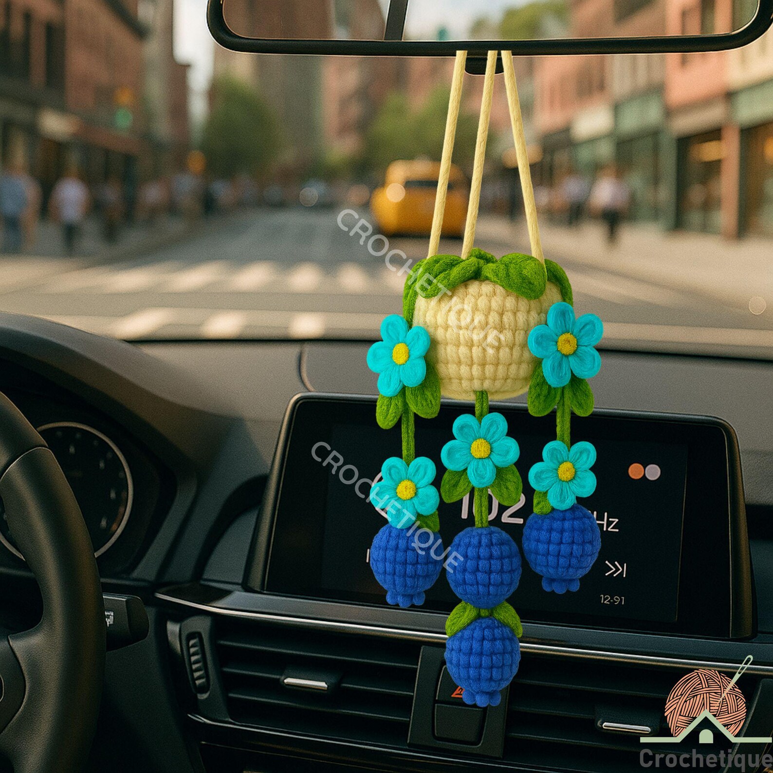 Blueberry Plant Crochet, Blueberry Car Hanging Crochet, Blueberry Plant ...
