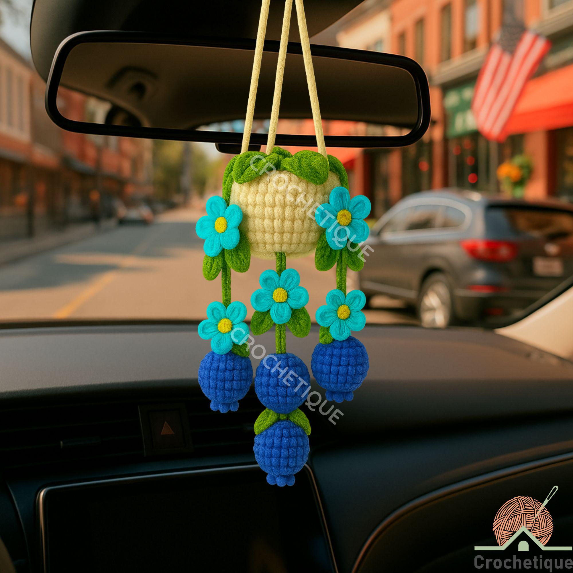 Blueberry Plant Crochet, Blueberry Car Hanging Crochet, Blueberry Plant ...