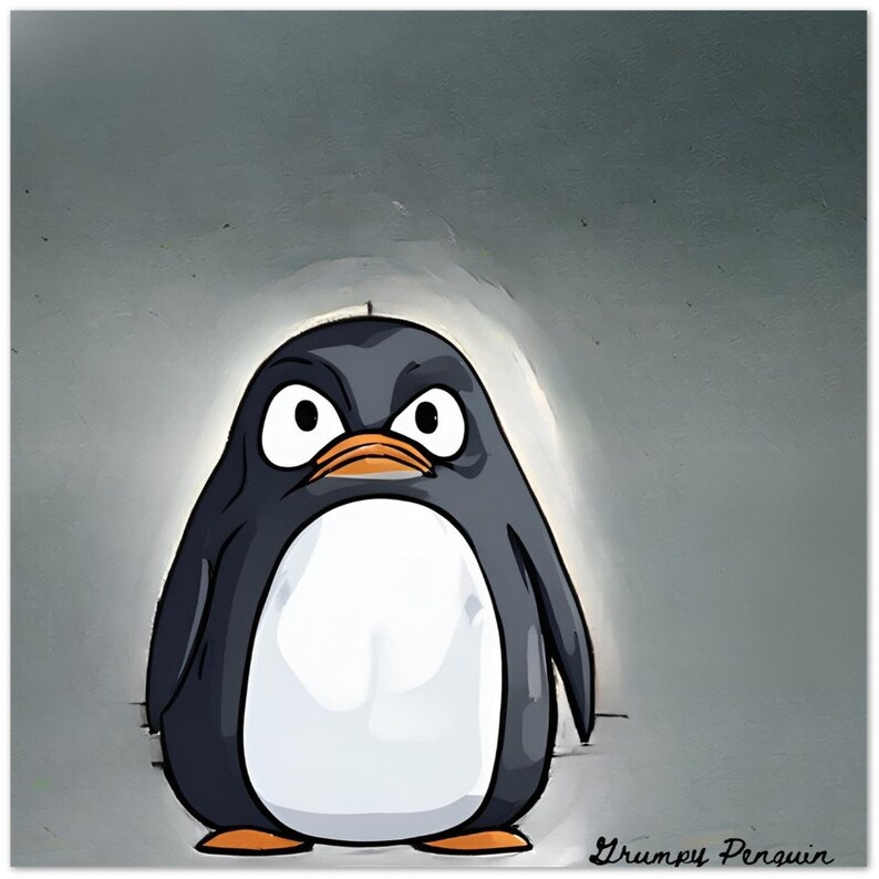 Grumpy Penguin Pack of 10 Greeting Cards US & CA - Etsy