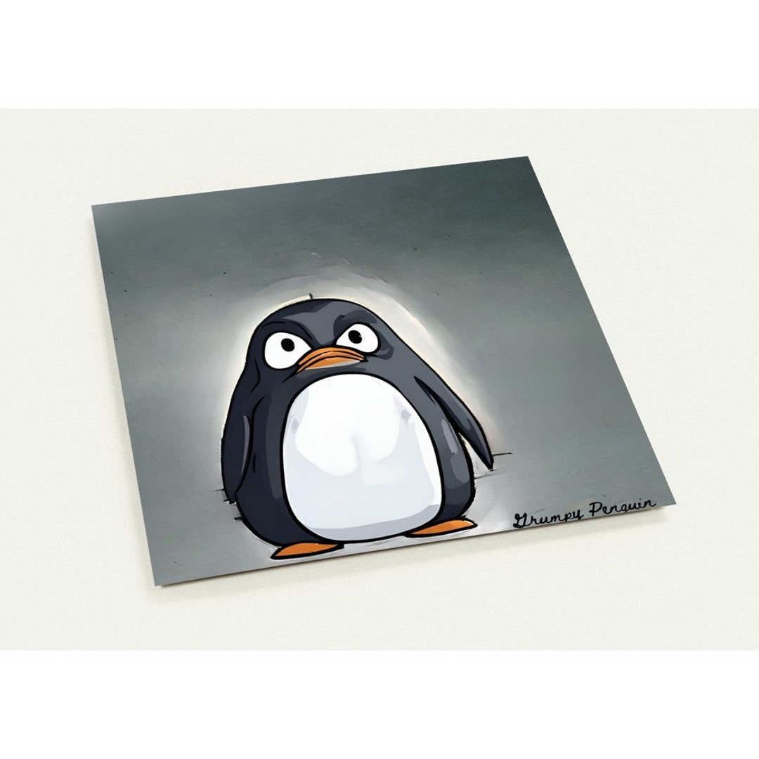 Grumpy Penguin Pack of 10 Greeting Cards US & CA - Etsy