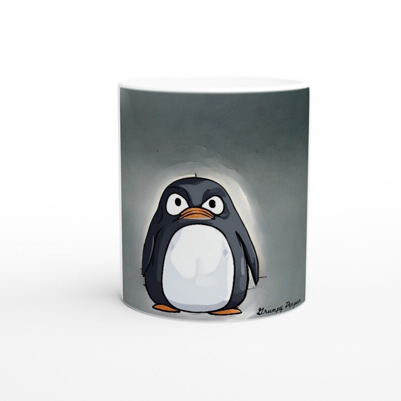 Grumpy Penguin Graphic 11oz White Ceramic Coffee Mug Gift - Etsy