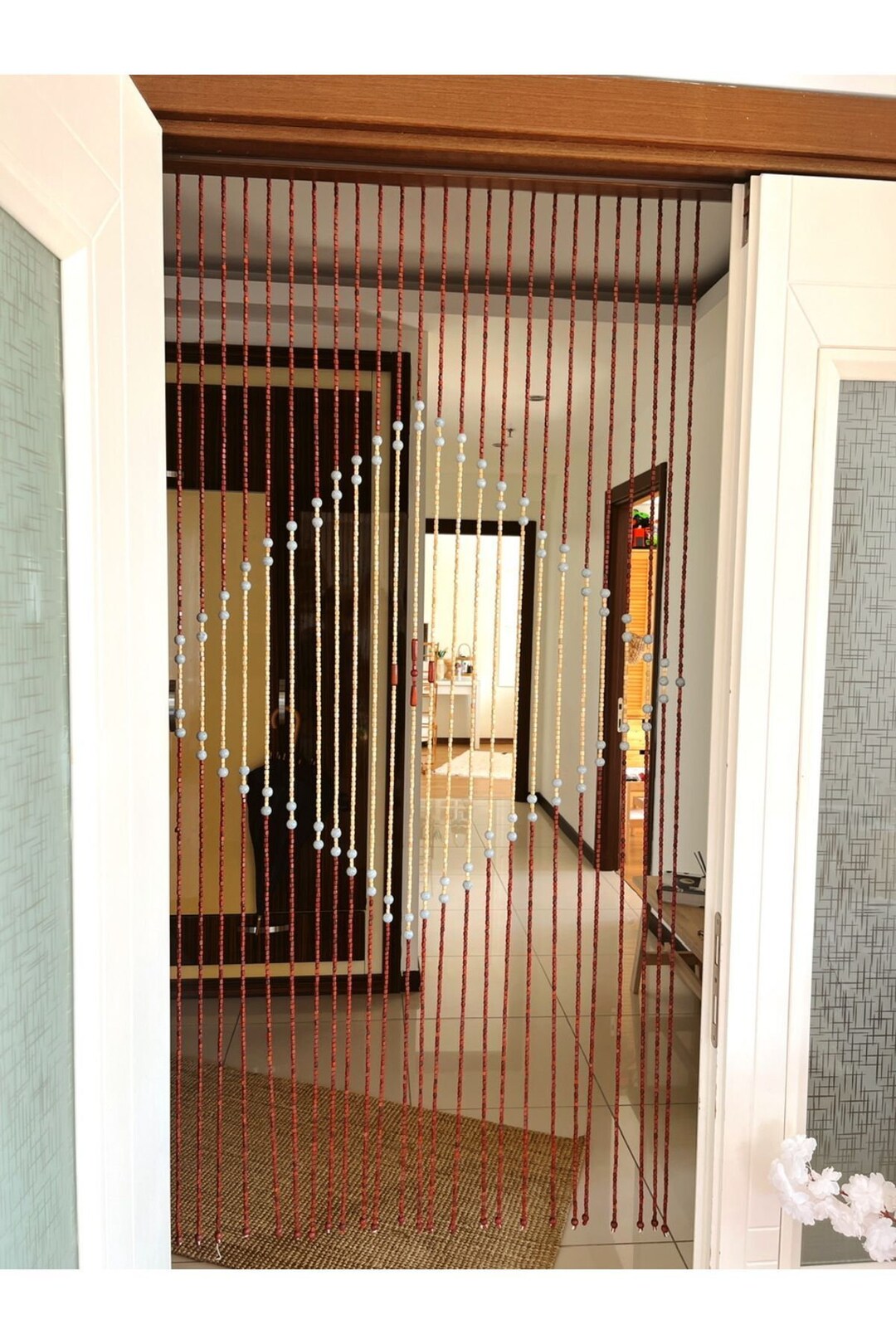 Wooden Beaded Curtain Lath Fixed 36 Rows 90x200 Door Curtain/fly Screen ...