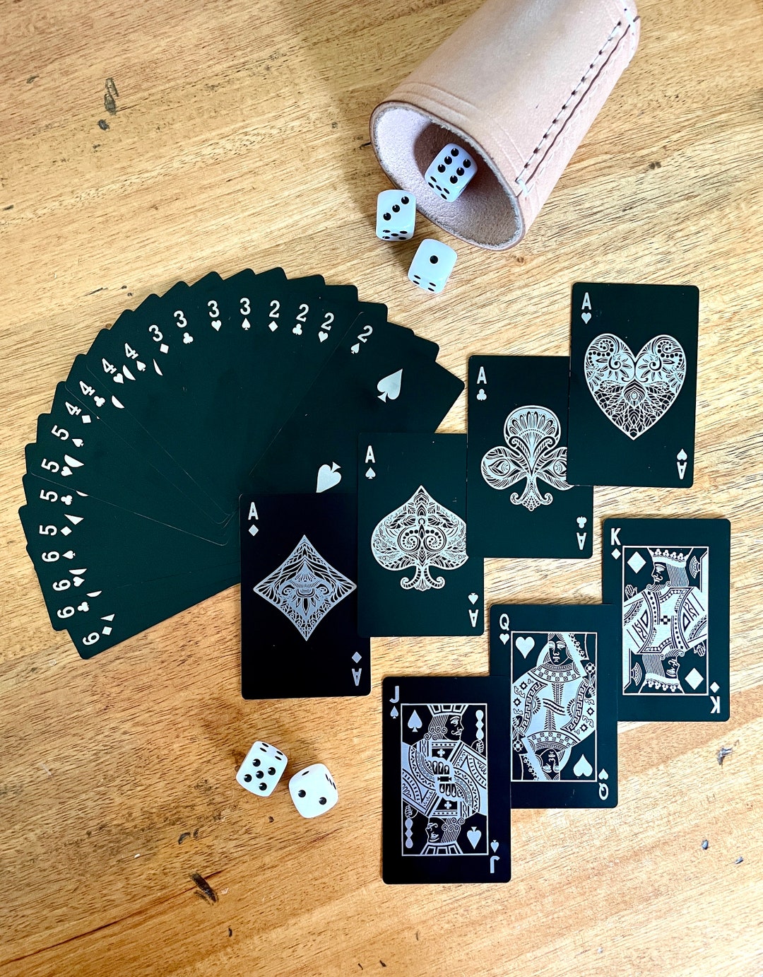 Personalized Metal Poker Playing Cards Set | Black Poker Deck | Luxury ...