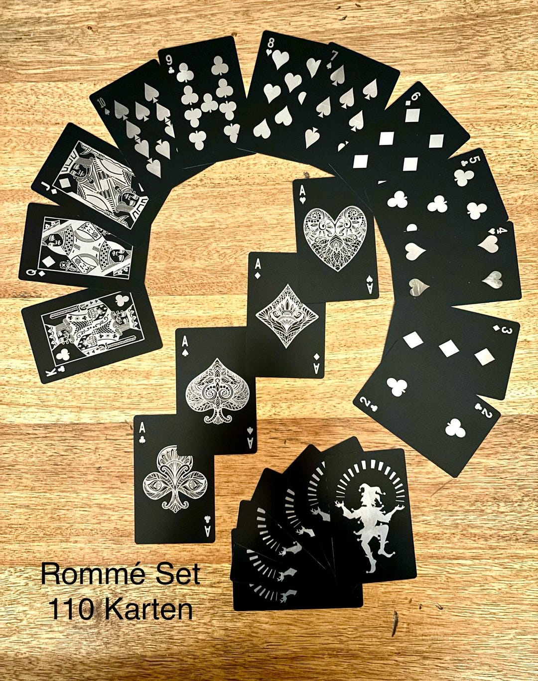 Rommé Playing Cards Metal Set Personalized Black Luxury Playing Cards ...
