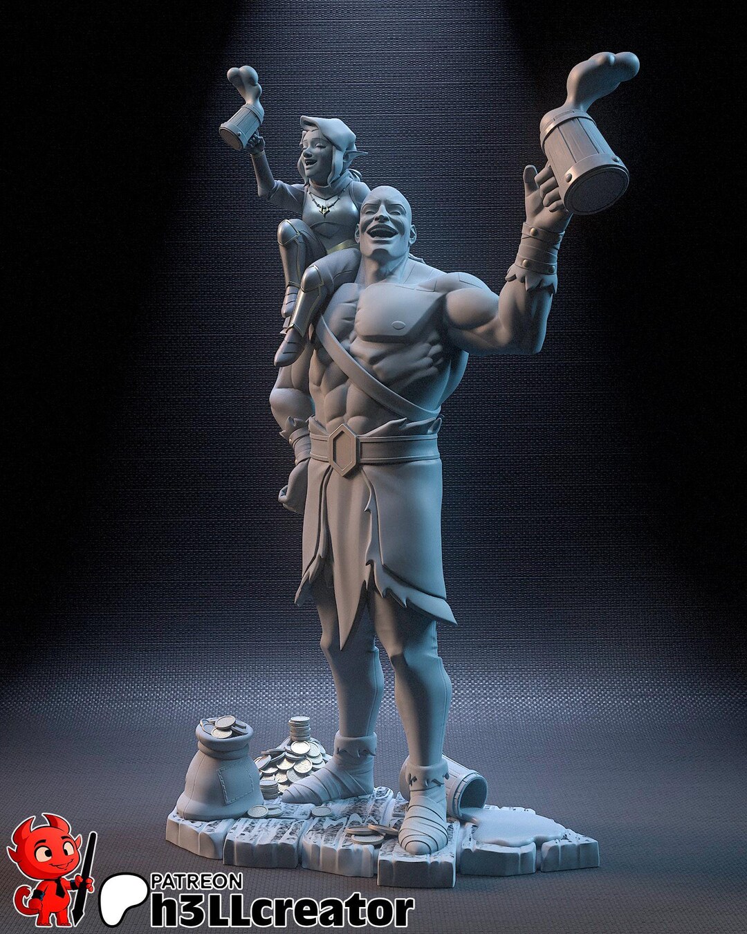 Grog and Pike Figure Critical Role Dnd 209 Mm Model Building Set 3D ...