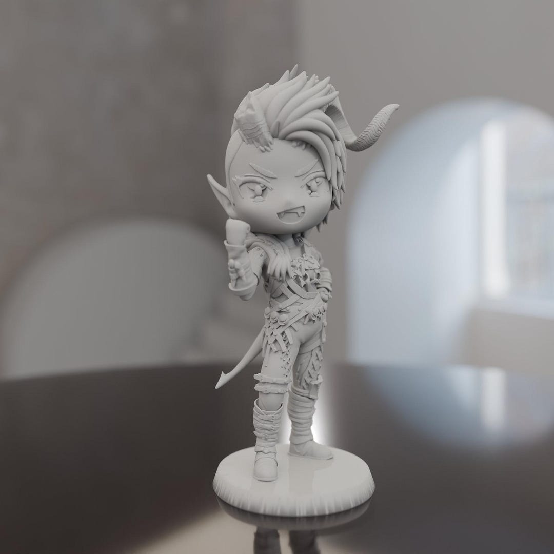 Karlach Chibi Baldurs Gate 3 106 Mm 12K Quality 3D Printed Statue ...