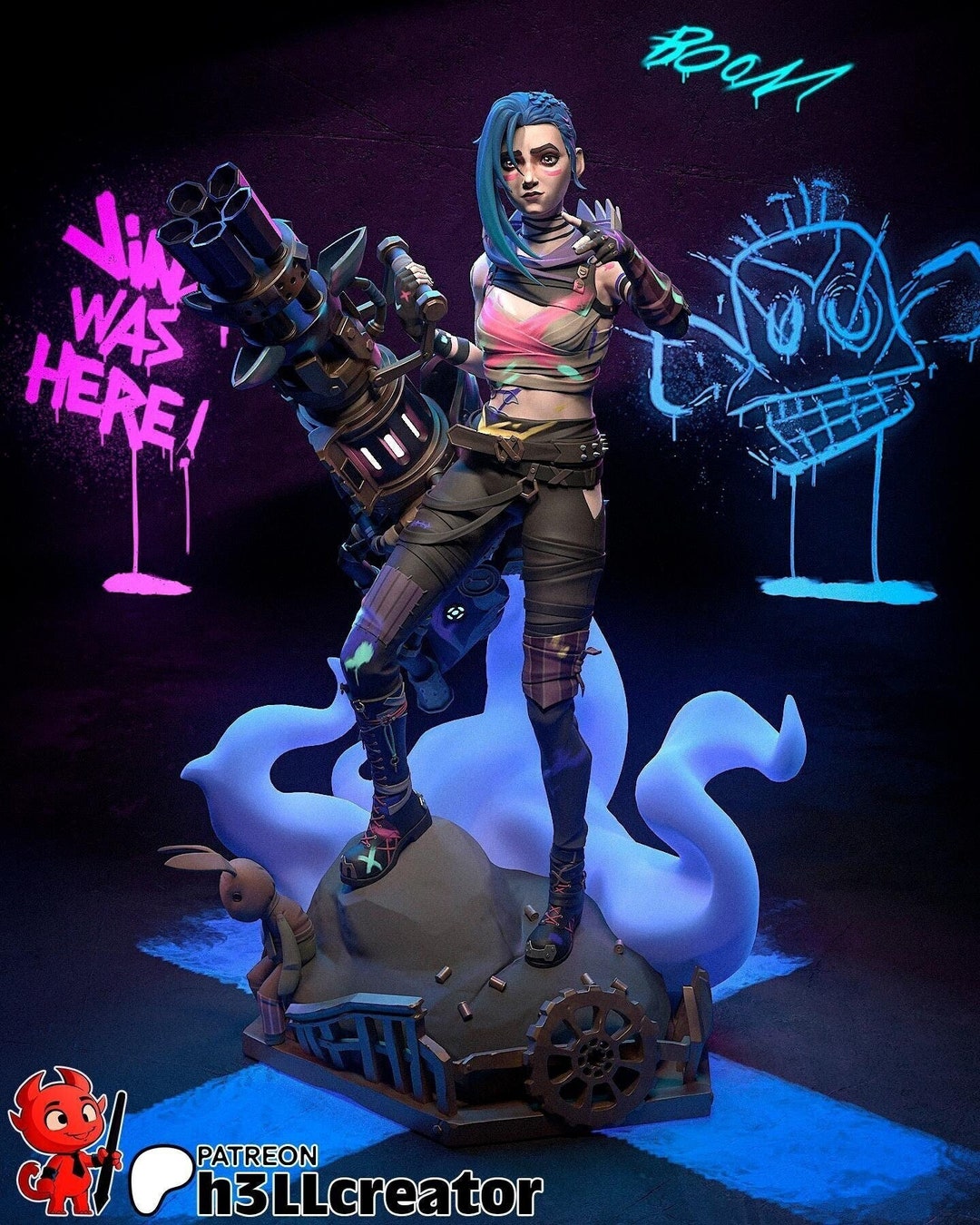Jinx | Arcane | Lol | 162 Mm | Model Building Set | 3D Printed Statue ...