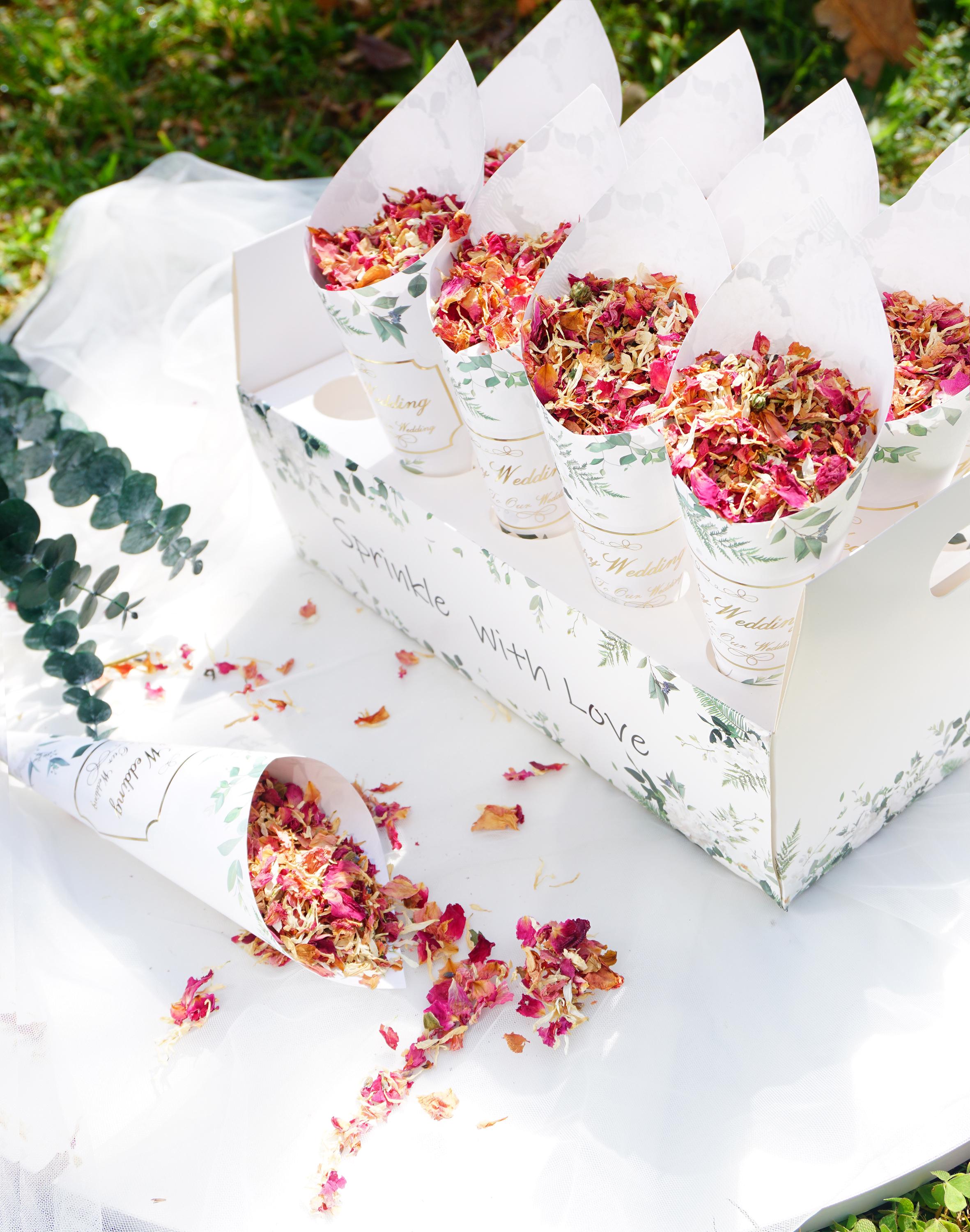 Romantic Wedding Confetti Set /wedding Confetti Bag/ White Paper ...