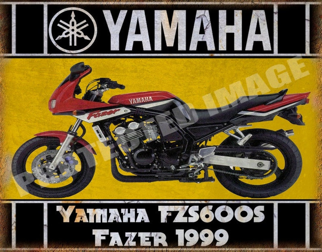 Yamaha FZS600S Fazer 1999, Vintage Retro Style Motorcycle , Metal , Tin ...
