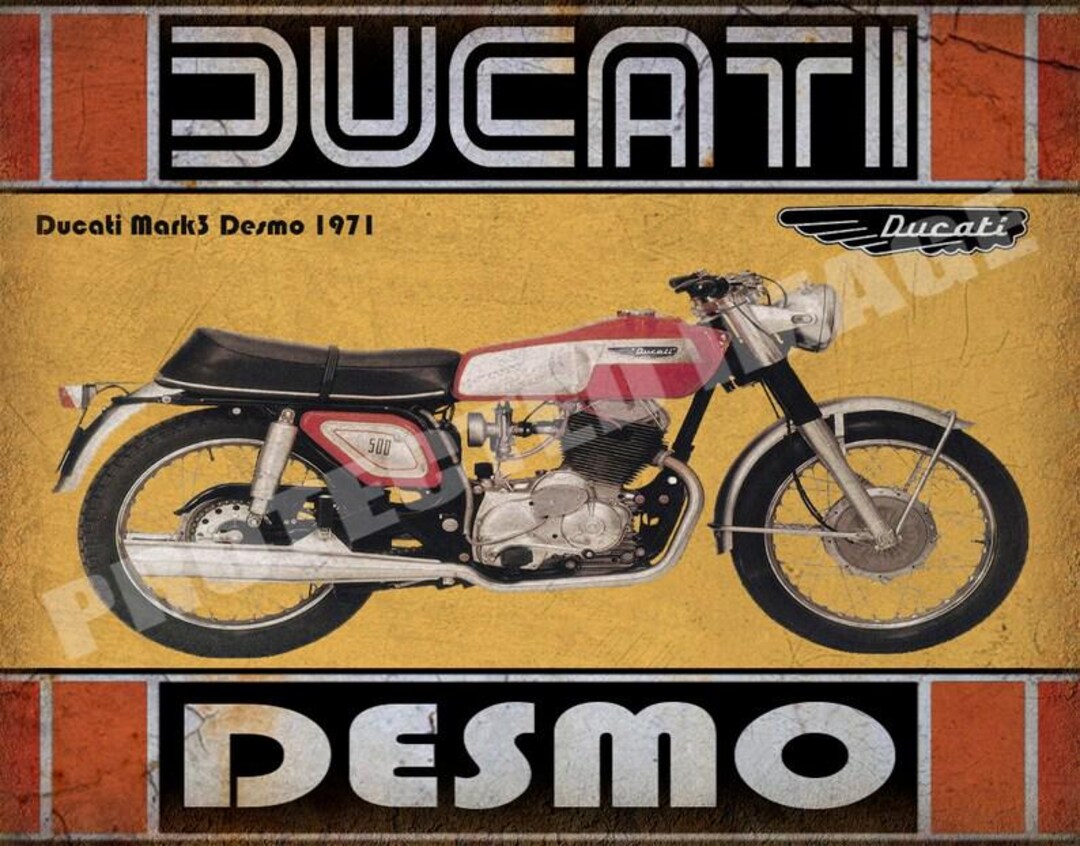 Ducati Mark3 Desmo 1971 Vintage Retro Style Motorcycle , Metal , Tin ...