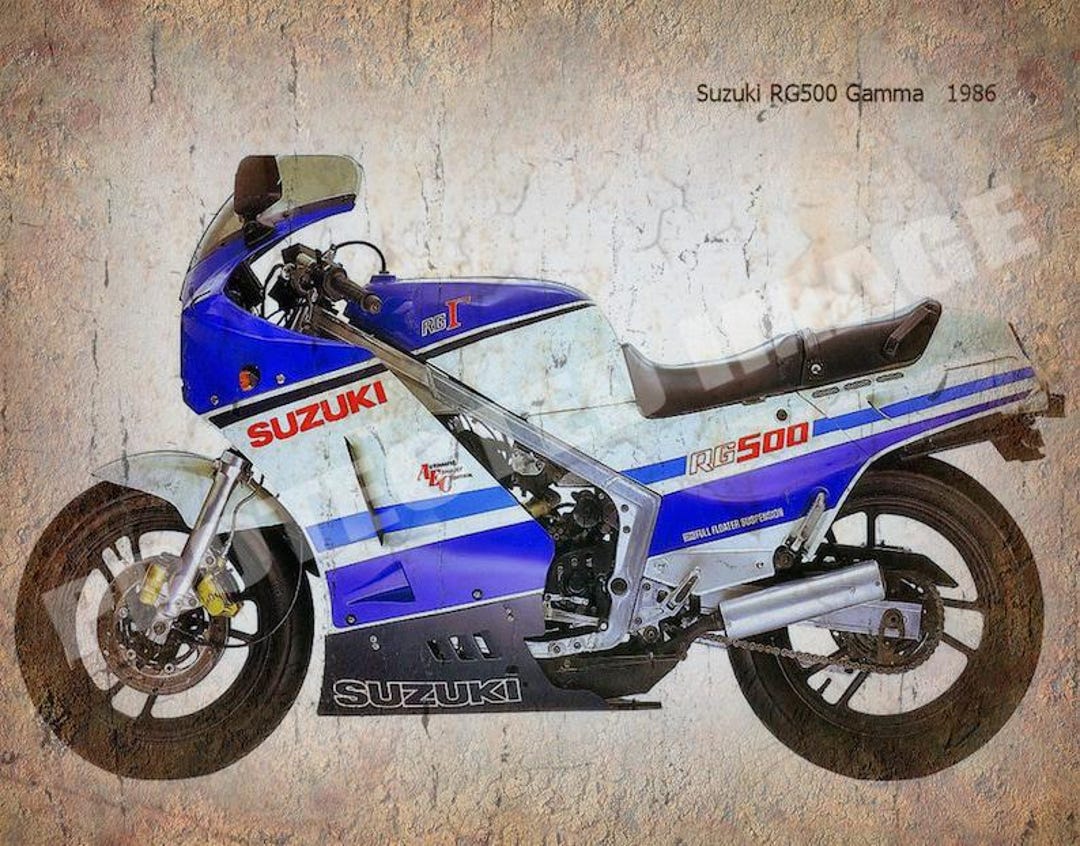 Suzuki RG500 Gamma 1986 Vintage Retro Style Motorcycle , Metal , Tin ...