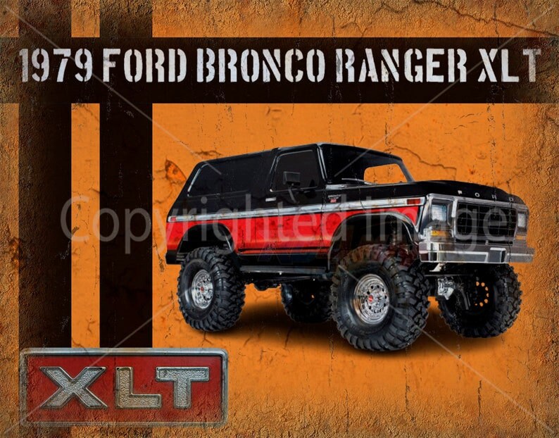 1979 Ford Bronco Ranger XLT , Vintage Retro Style , Metal , Tin Sign ...