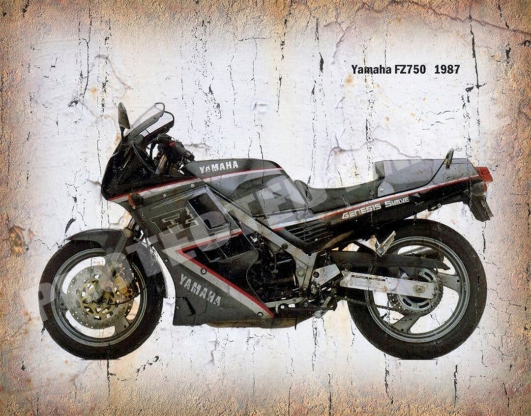 YAMAHA FZ750 1987, Vintage Retro Style Motorcycle , Metal , Tin Sign , Poster Wall Plaque - Etsy