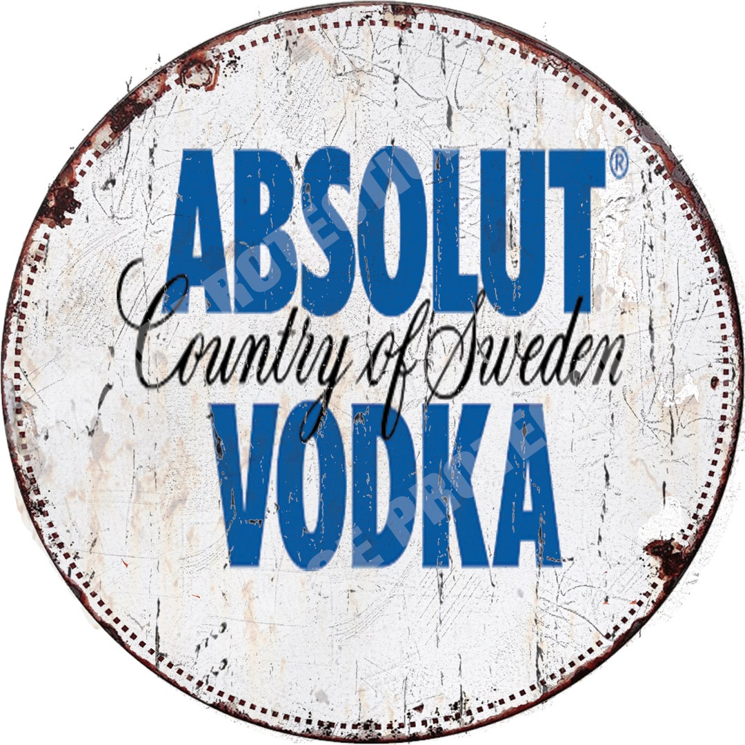 Famous Swedish Vodka Sign , Round Metal Tin Sign , 30cm Diameter 12 ...