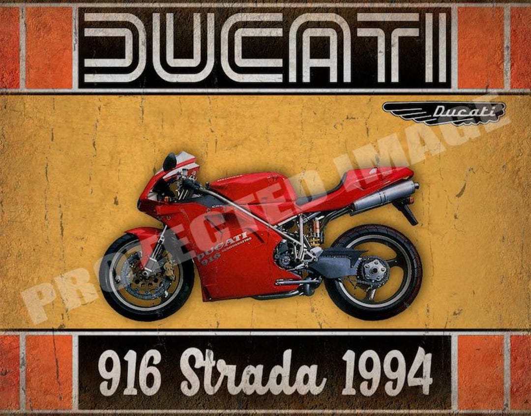 DUCATI 916 Strada 1994 Vintage Retro Style Motorcycle , Metal , Tin ...