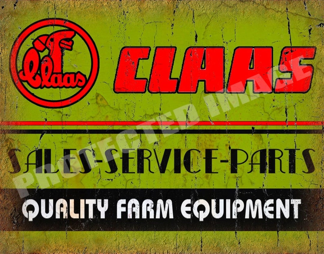 Claas Sales Service , Farm Equipment, Vintage Retro Style , Metal , Tin ...