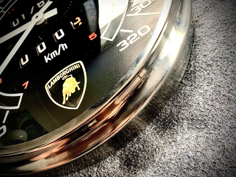Speedometer Wall Clock Inspired by Lamborghini Countach Automotive Art ...