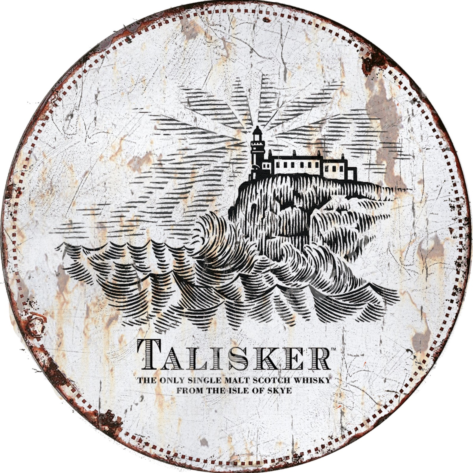 Famous Scotch Whisky Sign , Round Metal Tin Sign , 30cm Diameter 12 ...