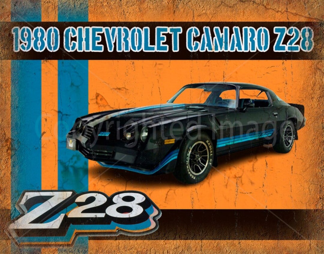 1980 Chevrolet Camaro Z28 , Vintage Retro Style , Metal , Tin Sign ...