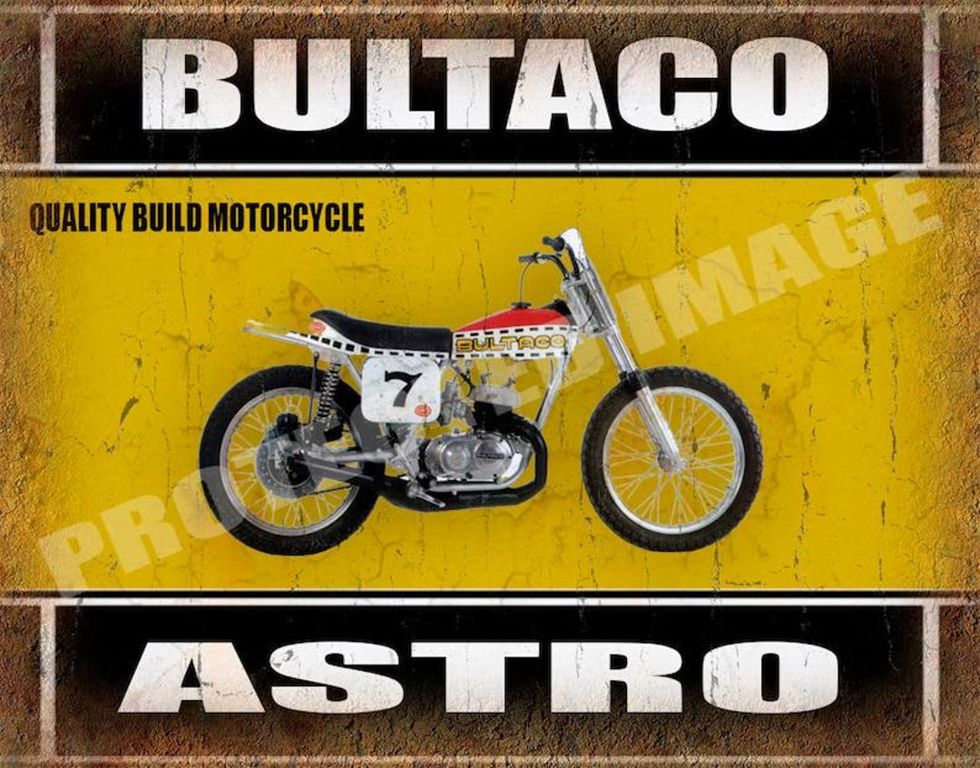 BULTACO ASTRO Vintage Retro Style Motorcycle , Metal , Tin Sign ...