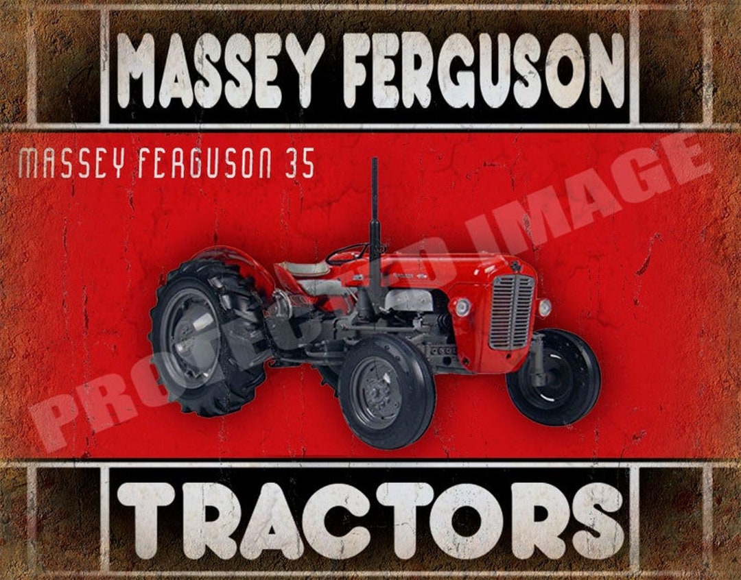 Massey Ferguson 35 Tractor , Farm Equipment, Vintage Retro Style ...