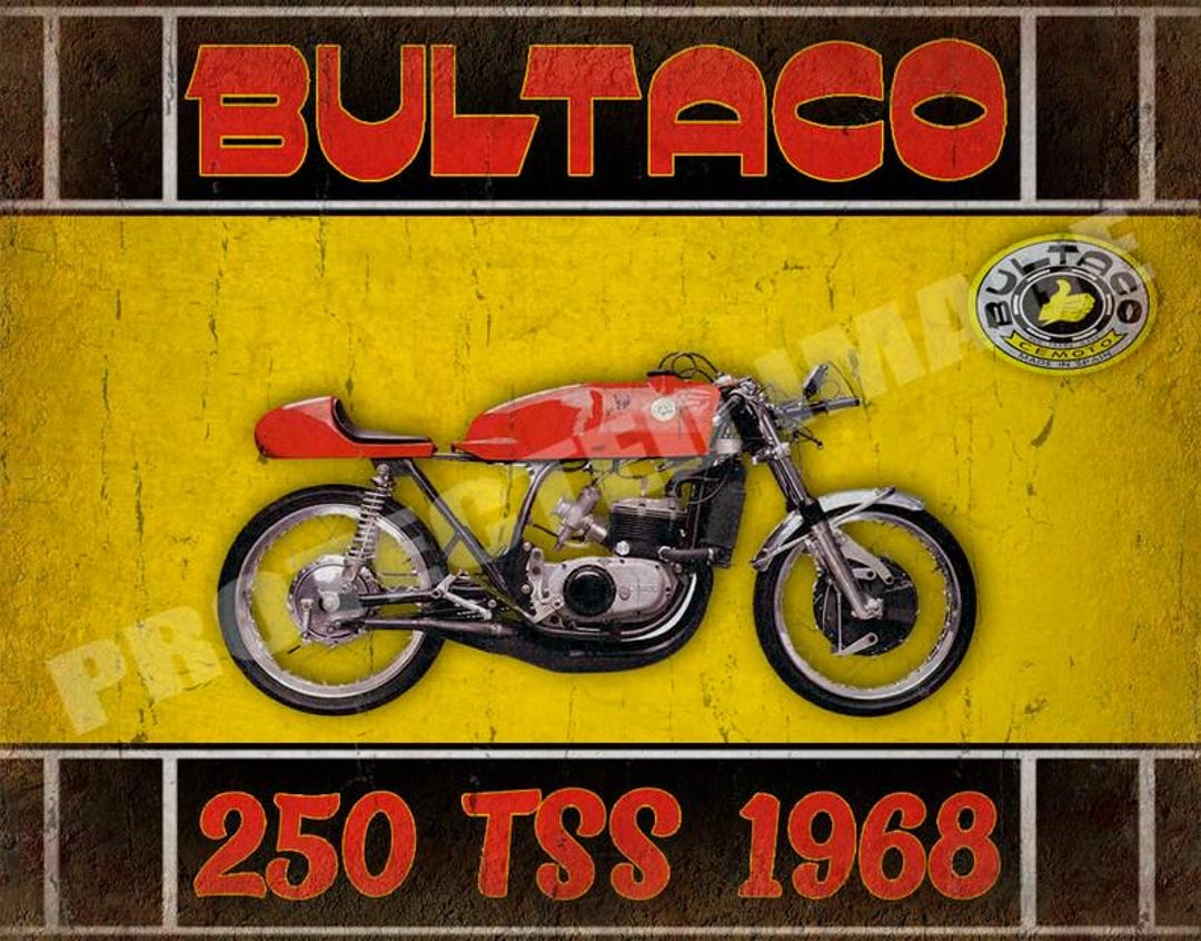 BULTACO 250 TSS 1968 Vintage Retro Style Motorcycle , Metal , Tin Sign ...