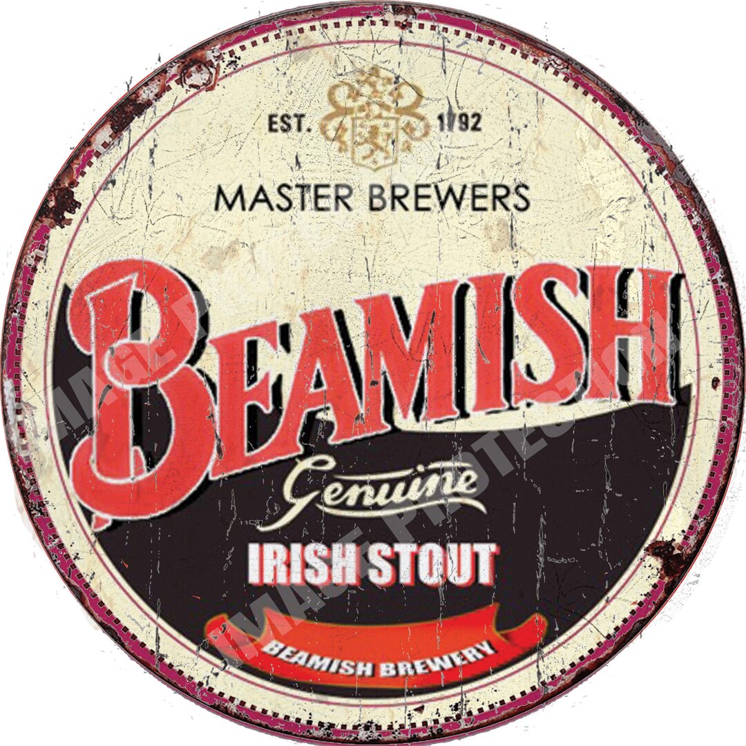 Famous Irish Stout , Round Metal Tin Sign , 30cm Diameter 12" , Pub ...