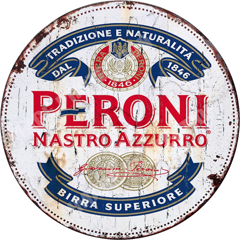 Famous Italian Beer , Round Metal Tin Sign , 30cm Diameter 12" , Pub ...