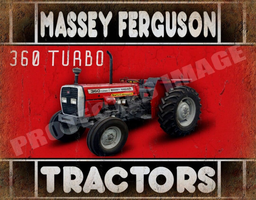 Massey Ferguson 360 Tractor , Farm Equipment, Vintage Retro Style ...