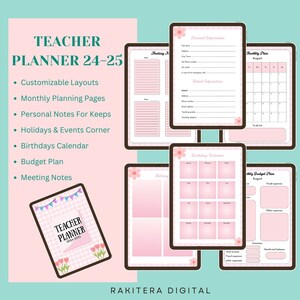 Teacher Digital Planner Template for Teacher Resources Digital Teacher ...