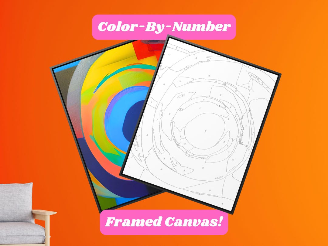 Color-by-number Abstract Art Framed Canvas, DIY Wall Art Decor, Home ...