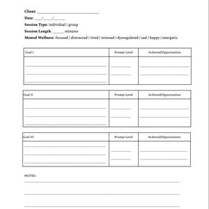 SLP Data Tracking Sheet - Etsy