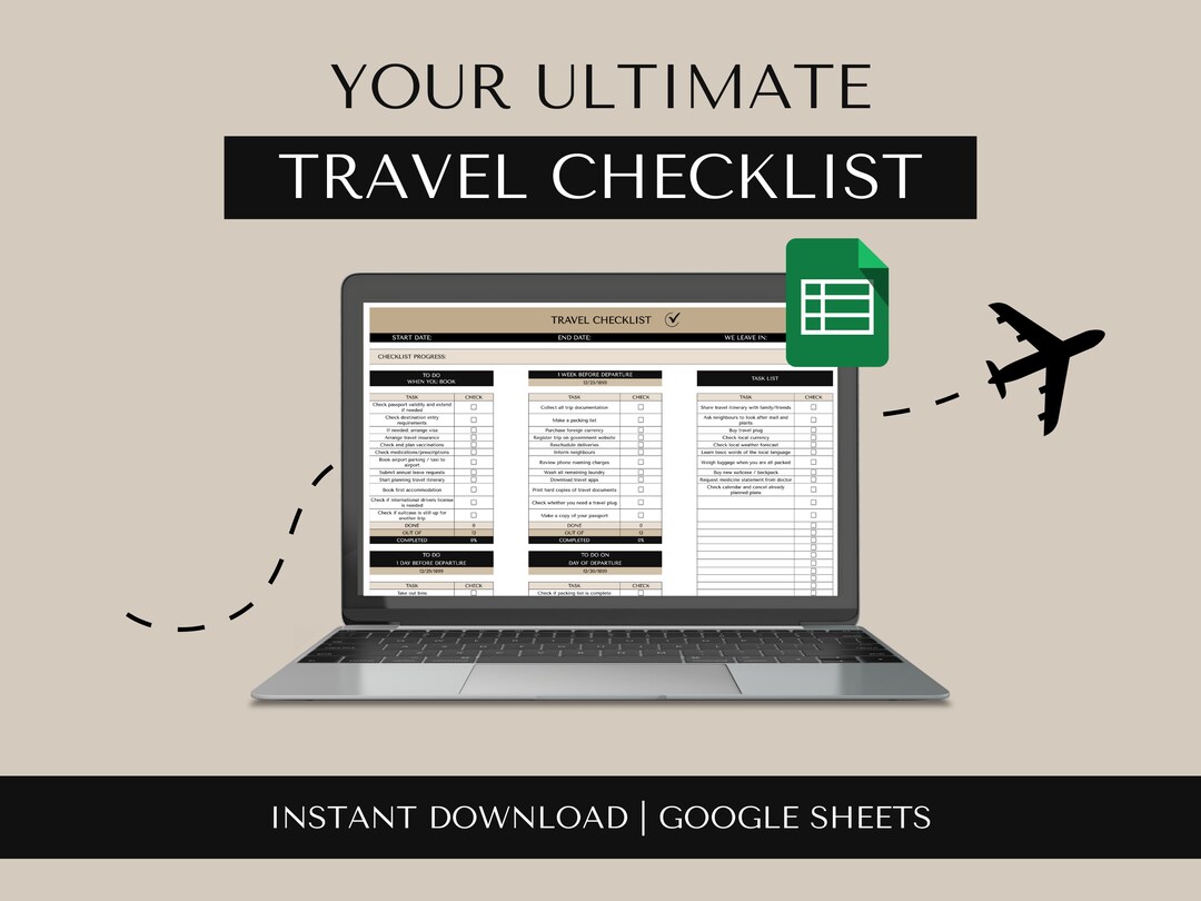 Travel Checklist | Digital Travel Planner | Digital Holiday Planner ...