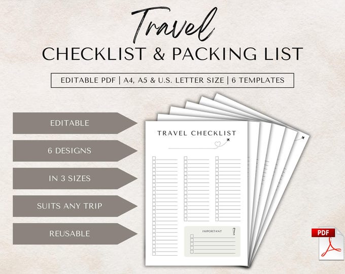 Printable Travel Checklist | the Ultimate Travel Checklist | Packing ...