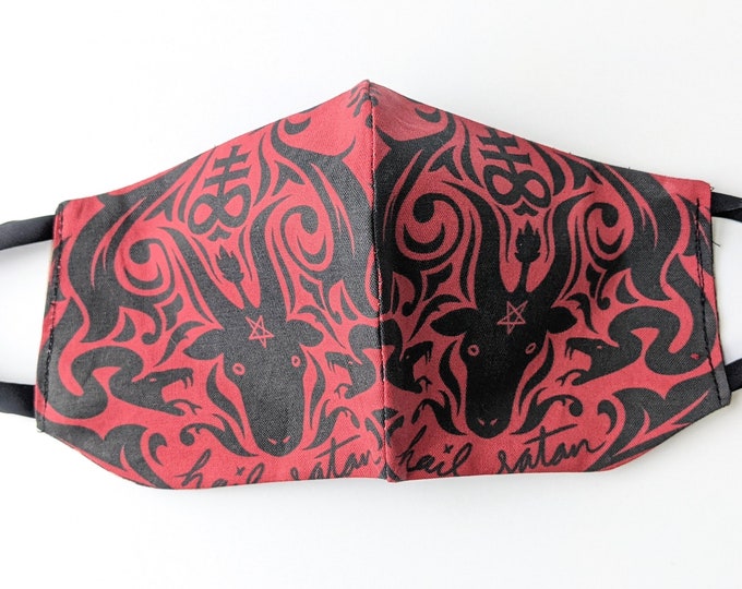 Baphomet Mask Hail Satan Face Mask Reversible Reusable - Etsy