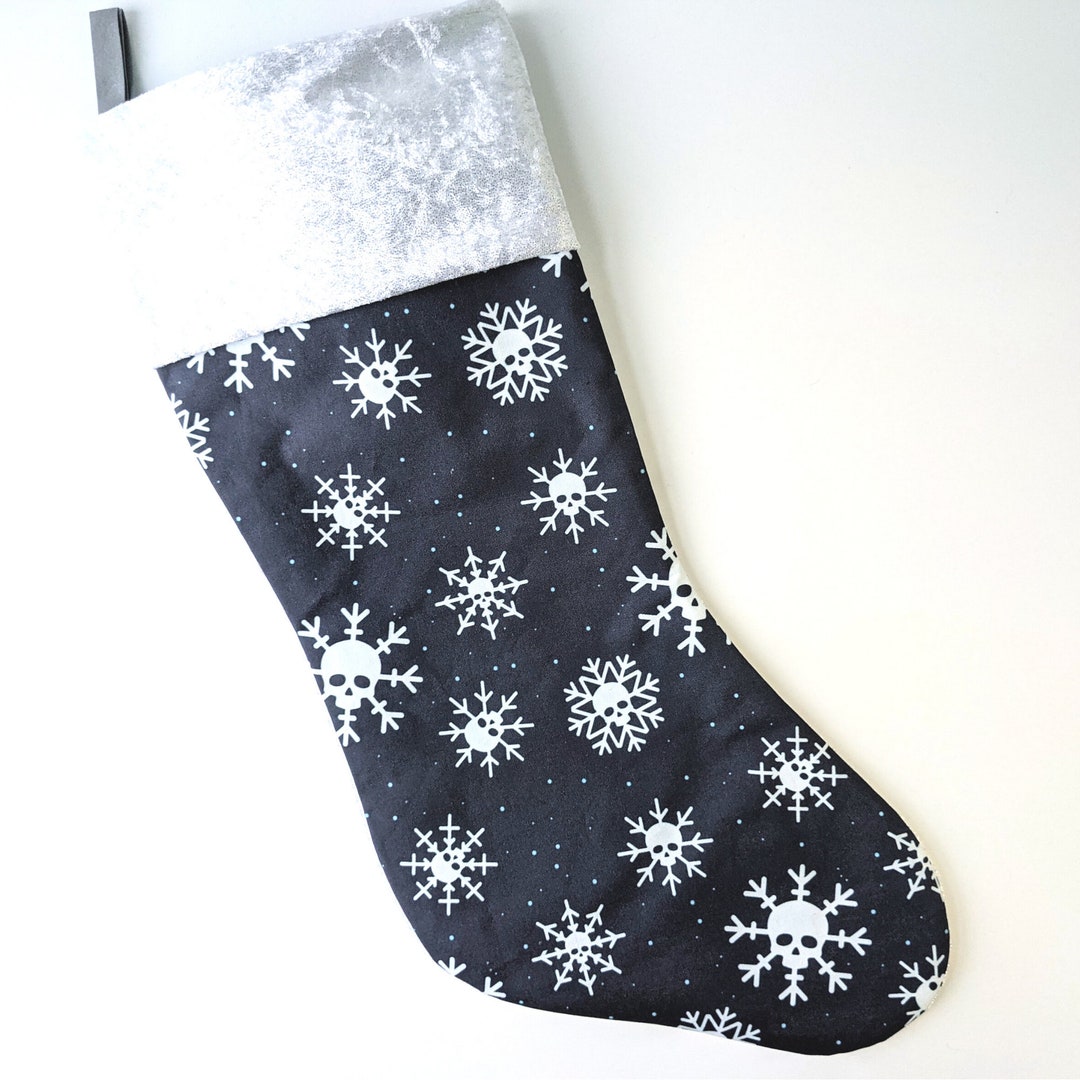 Skull & Snowflake Handmade Holiday Stocking | Hexmas Decoration ...