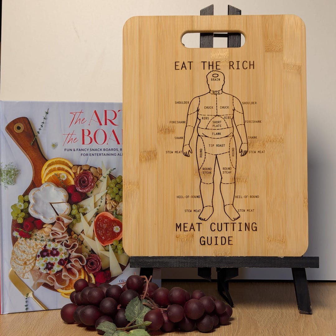 Eat the Rich Meat Cutting Guide Cutting Board | Laser Engraved Serving ...