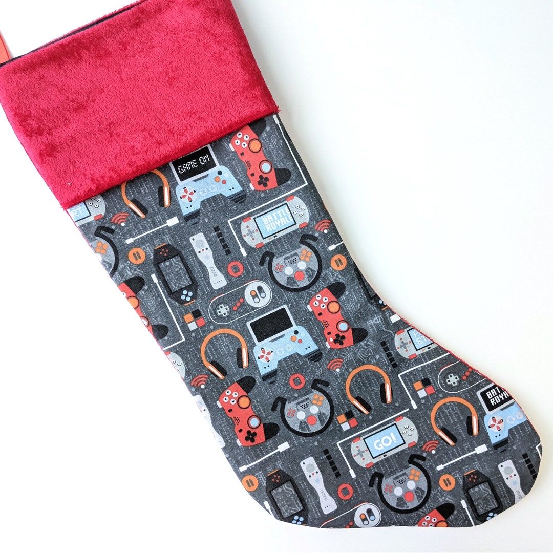 Video Game Lover Handmade Holiday Stocking | Gamer Girl Decoration ...