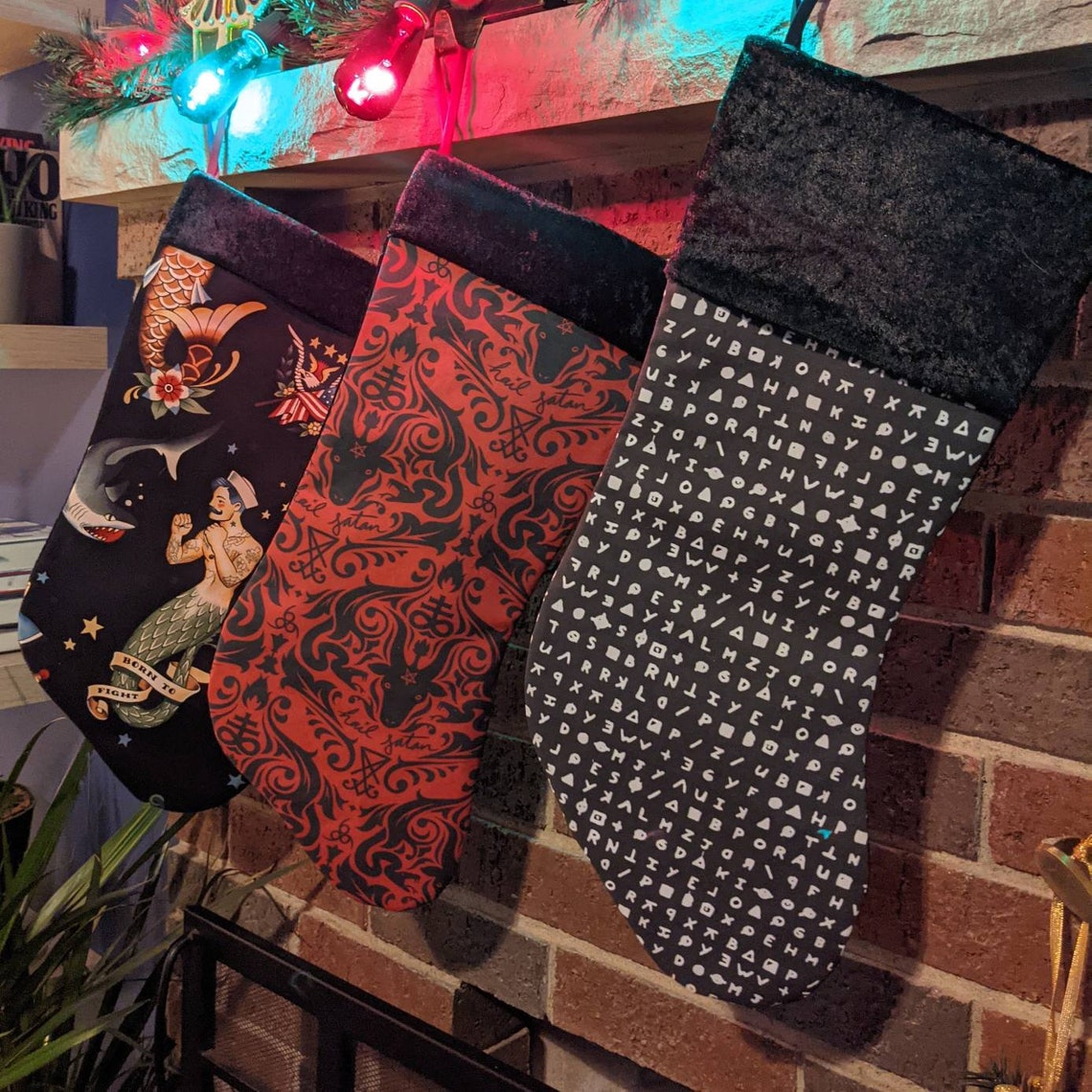 Hail Satan Hexmas Alternative Goth Christmas Stocking | Etsy