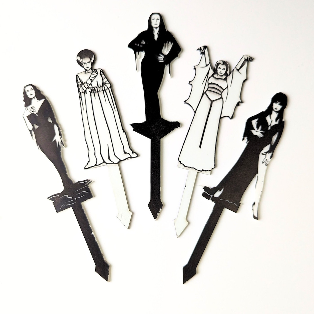 Scream Queen Horror Movie Plant Stake - Elvira, Morticia, Vampira, Lily ...