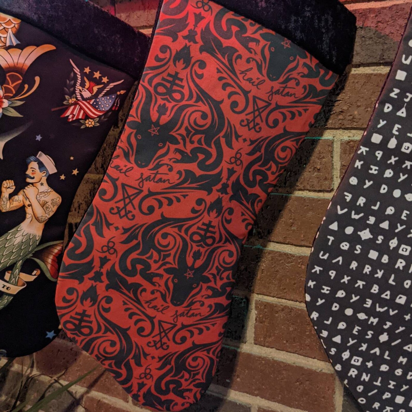 Hail Satan Hexmas Alternative Goth Christmas Stocking | Etsy