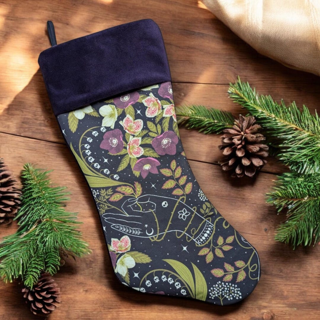 Poison Garden Maximalist Gothic Holiday Stocking | Creepmas Christmas ...