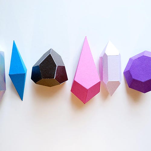 3D Crystal Paper Shapes Activity Pack - Etsy