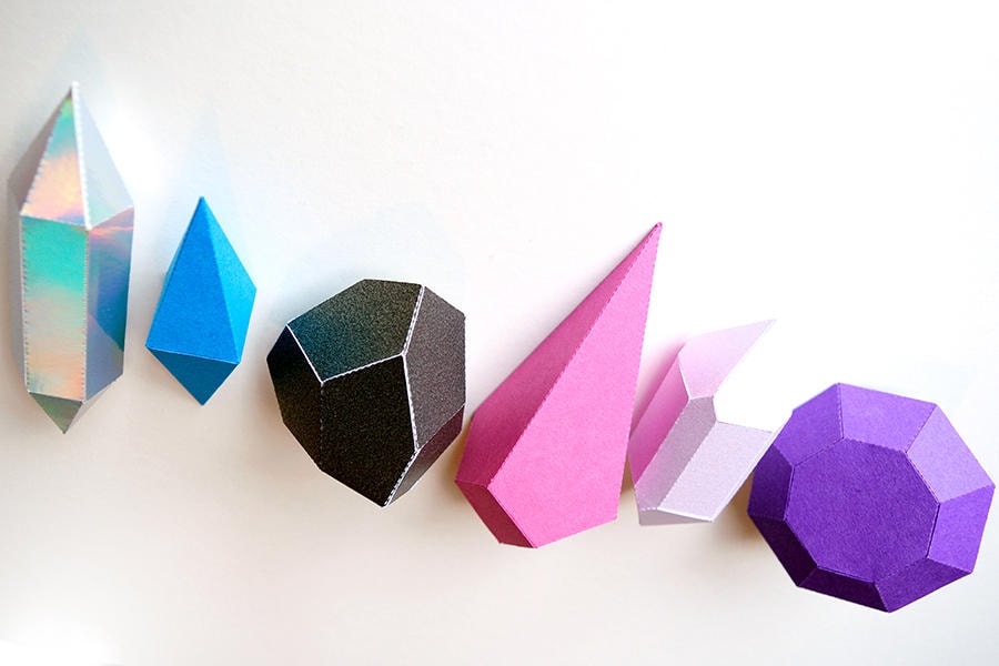 3D Crystal Paper Shapes Activity Pack - Etsy