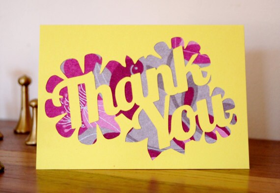 Mini Thank You Card - Etsy
