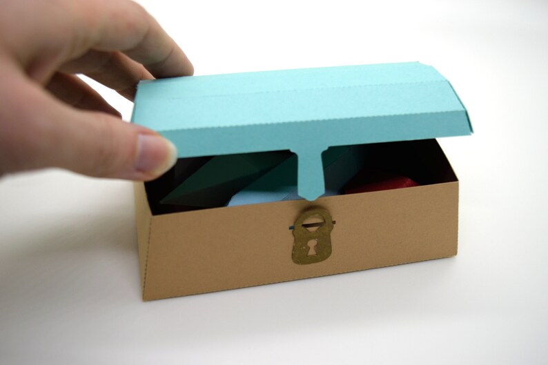 Treasure Chest Gift Box Flat Shapes With Instructions - Etsy