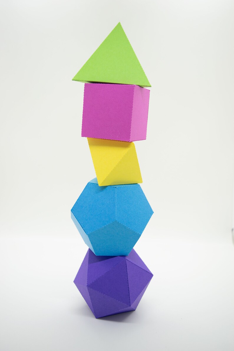 Platonic Solids Paper Shapes Activity Pack - Etsy