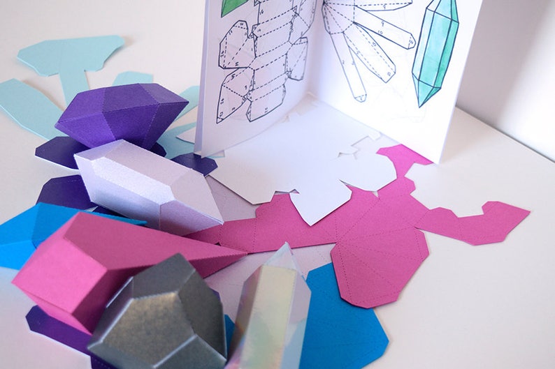 3D Crystal Paper Shapes Activity Pack - Etsy