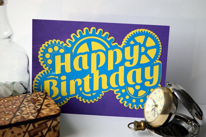 Steampunk Happy Birthday Card - Etsy