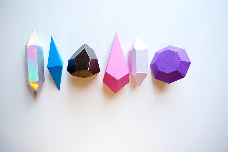 3D Crystal Paper Shapes Activity Pack - Etsy